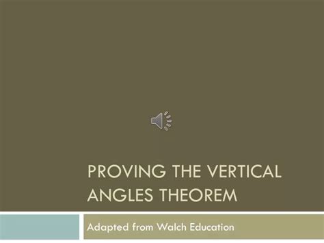 PPT Proving The Vertical Angles Theorem PowerPoint Presentation Free Download ID