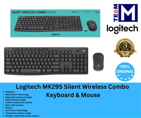 Logitech Mk295 Silent Wireless Combo Keyboard And Mouse Work In Silence With 90 Less Clicking