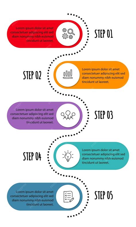 Premium Vector 5 Steps Infographic Flowchart Design Template