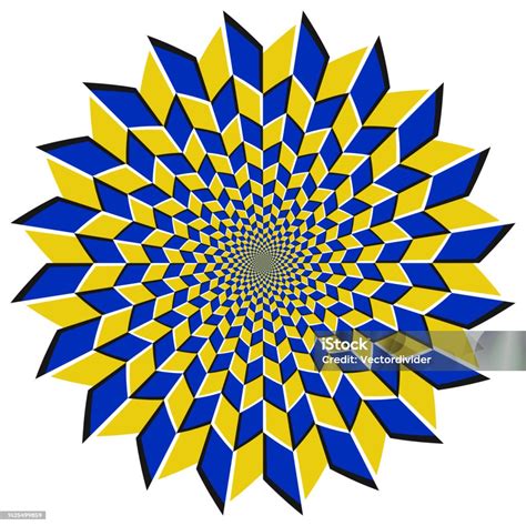 착시 패턴 움직이는 원 모션 배경 디자인을위한 원형 템플릿 강렬하고 밝은 색상에 대한 스톡 벡터 아트 및 기타 이미지