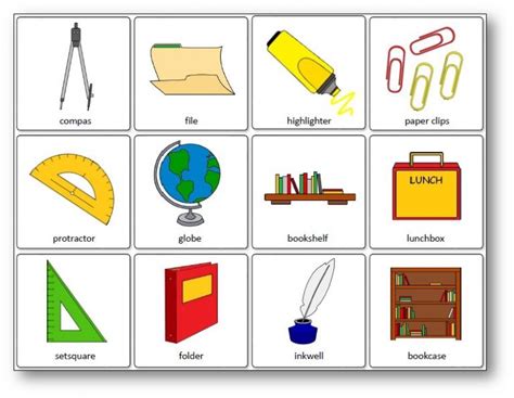 Classroom Objects Memory Game Memory Match Game Memory Games Matching Games English