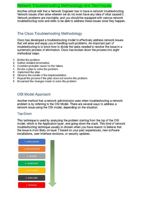 Network Troubleshooting Methodology And Techniques Pdf
