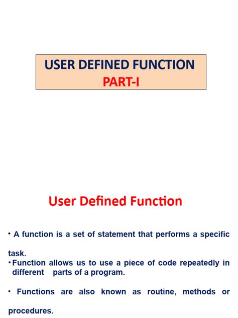 User Defined Function Part I Pdf Parameter Computer Programming Function Mathematics