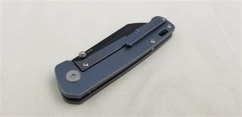 Qsp Knives Penguin Framelock Blue Titanium Folding 154cm Pocket Knife