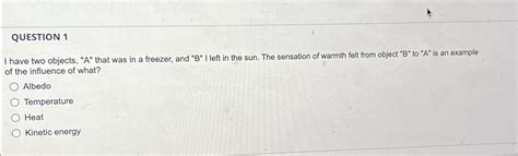 Solved Question 1ni Have Two Objects A That Was In A