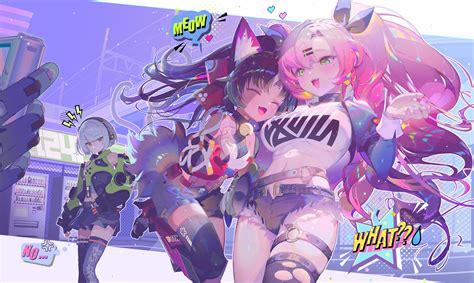 Nicole Demara Anby Demara Billy Kid And Nekomiya Mana Zenless Zone Zero Drawn By Crab D