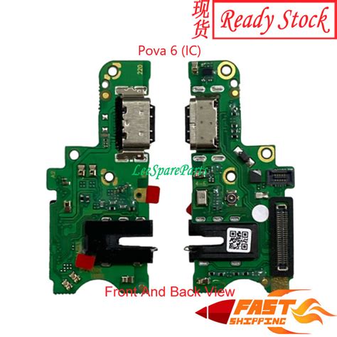 Tecno Pova Pro Pova Neo Charging Board USB Port Pin Mic Handfree Jack For Replacement