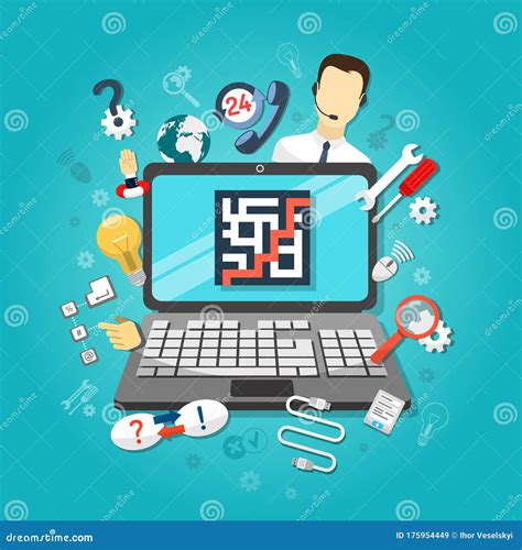 Computer Remote Support Concept Stock Vector Illustration Of Technical Business 175954449