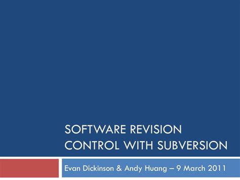 Ppt Software Revision Control With Subversion Powerpoint Presentation Id