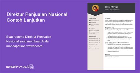 Resume Direktur Penjualan Nasional Deskripsi Pekerjaan Contoh And Panduan