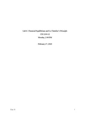 Redox Lab Report Lab 11 Lab 11 Oxidation Reduction Reactions Redox CH 1221 Tuesday 11 00