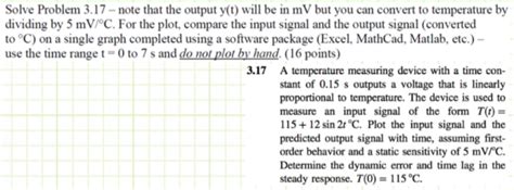 Solved Solve Problem Note That The Output Y T Will Chegg