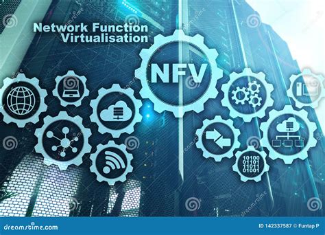 Nfv Network Function Virtualization Architecture Technologies Virtual Machines Concept Stock