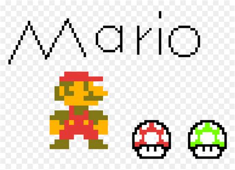 8 Bit Mario And 1up And Mushroom Pixel Art Vs Hand Drawn Hd Png