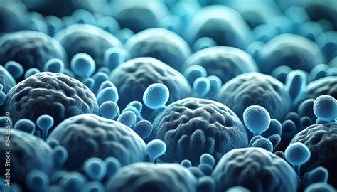 Microscopic Marvel Ai Generated View Of Blue Clostridium Tetani Bacteria Stock Illustration