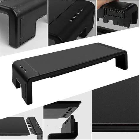 Monitor Stand With 4 Usb Ports Adjustable Width Laptop Desktop Stand Monitor Stand Riser With