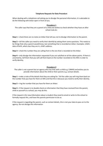 Office Telephone Call Procedure Teaching Resources