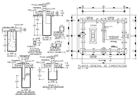 Sectional Detail Of Column Structure 2d View Cad Construction Block Autocad File Artofit