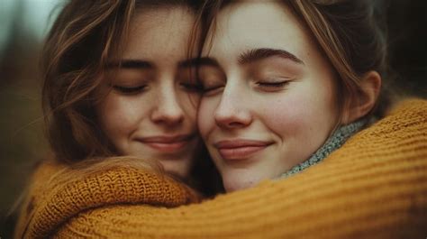 Free Intimate Sibling Embrace Image Sisters Embrace Closeup Download At Stockcake