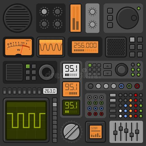 Control Panel Ui User Interface Hud Set Vector Stock Vector