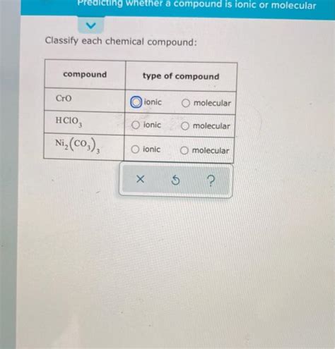 Solved Complete The Table Below Some Binary Molecular