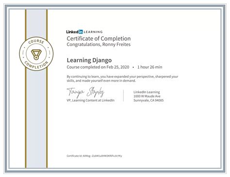 Certificate Ofcompletion Learning Django Pdf