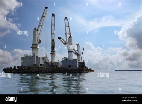 Marine Cranes Are Used For Loading And Unloading Cargo Onto Ships The Transportation And