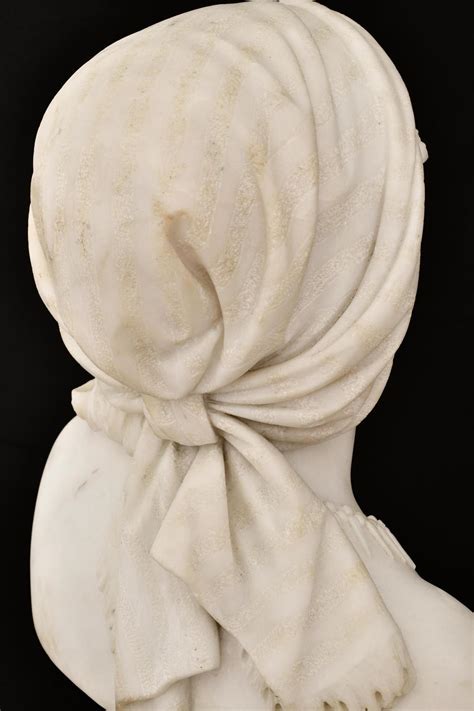 Italian School 19th Century Italian Carved Marble Bust Of A Gypsy