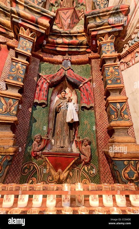 Ornate Interior Of Mission San Xavier Del Bac An Historic Spanish