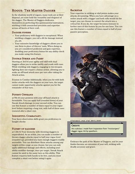 Subclass 20 Rogue Ranger And Fighter Rdndhomebrew