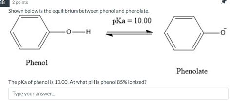 Solved Shown Below Is The Equilibrium Between Phenol And
