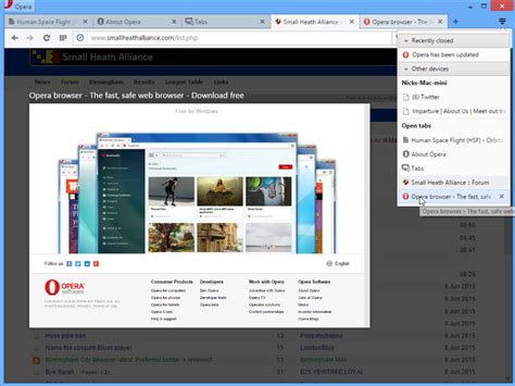 Opera Adds Sidebar Extensions Improves Tab Views