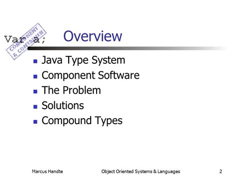 Compound Types For Java Object Oriented Systems And Languages © 2001