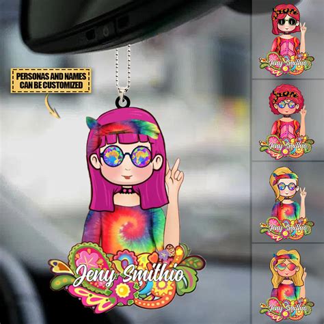 Personalized Hippie Car Hang Ornament Comxon