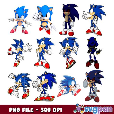 Sonic Png Bundle 12 Poses 300 Dpi Svgpan