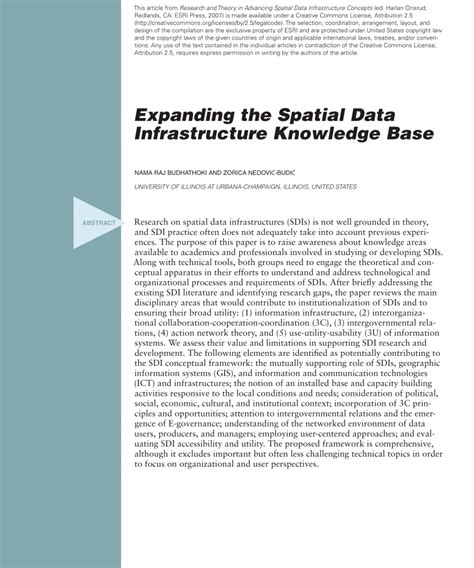 Pdf Expanding The Spatial Data Infrastructure Knowledge Base