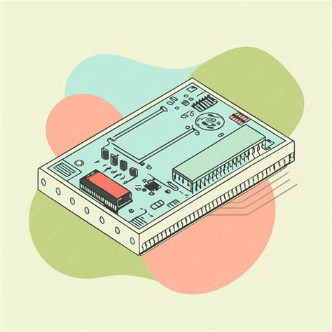 Arduino Vector Illustration Line Circuit Premium Ai Generated Vector
