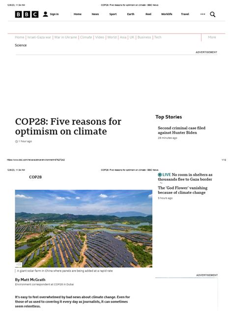 Cop28 Five Reasons For Optimism On Climate Bbc News Pdf