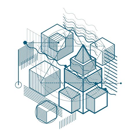 Premium Vector Abstract 3d Shapes Composition Vector Isometric Background Composition Of