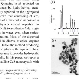 A XRD Pattern B SEM Image C TEM Image And D HRTEM Image Of Download Scientific