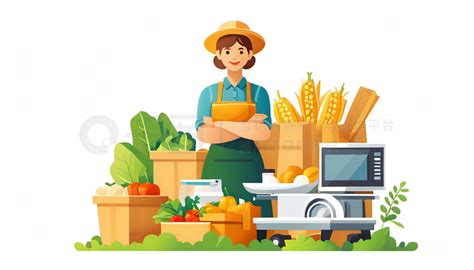 插画数字艺术乡村振兴助农电商农产品直播的插画ai平面元素免费下载png格式1344像素编号70872938 千图网