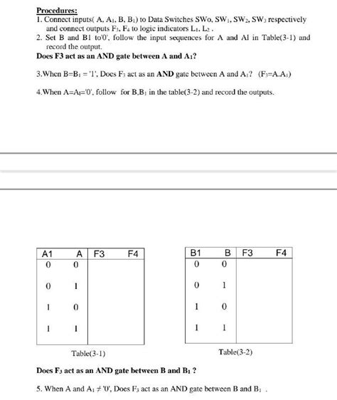 solved procedures 1 connect inputs a a1 b b1 to data