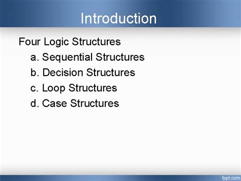 Decision Logic Structure Overview Learning Objectives Learning Outcomes