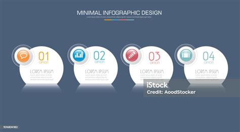 Infographic 요소 전체에서 비즈니스 아이콘 색상 배경 원 프로세스 또는 단계 및 옵션 워크플로 다이어그램 디자인 요소 Eps10 그림을 벡터 0명에 대한 스톡 벡터