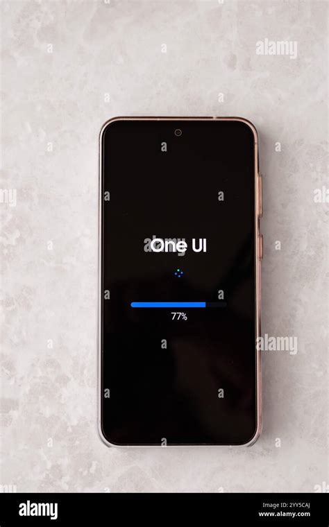 Update Progress On Android Smartphone Lcd Screen Samsung Software Update Galaxy Ai One Ui