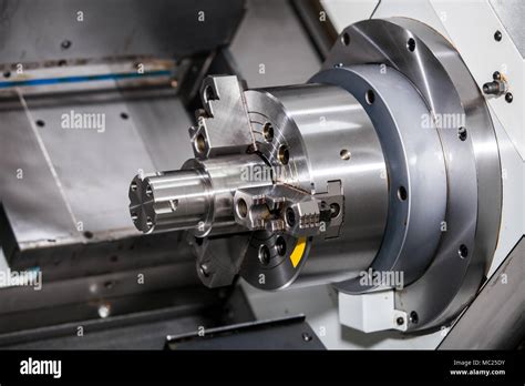 CNC Lathe Machine Stock Photo Alamy