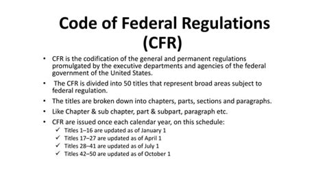 Code Of Federal Regulations Cfrpptx