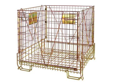 Stackable Steel Galvanized Metal Wire Mesh Container For Storage Aceally Racking
