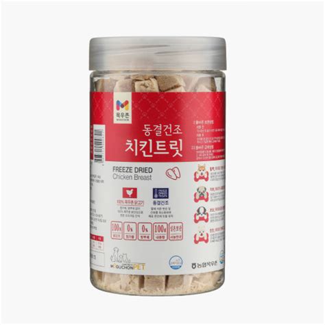 목우촌 강아지 동결건조 간식 치킨 트릿 100g