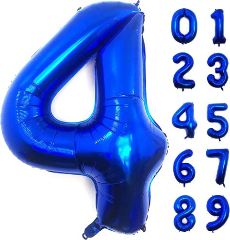 Lovoir 40 Inch Navy Blue Number 4 Balloon Large Size Jumbo